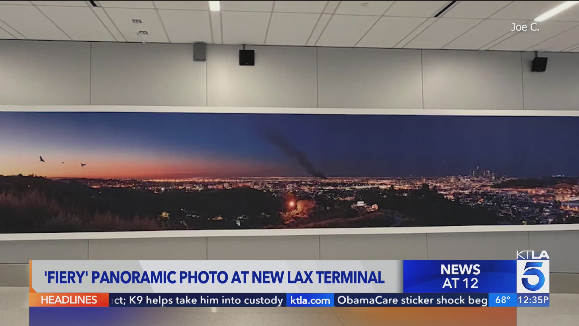 A panorama of Los Angeles at LAX has…a burning building in it? – KTLA