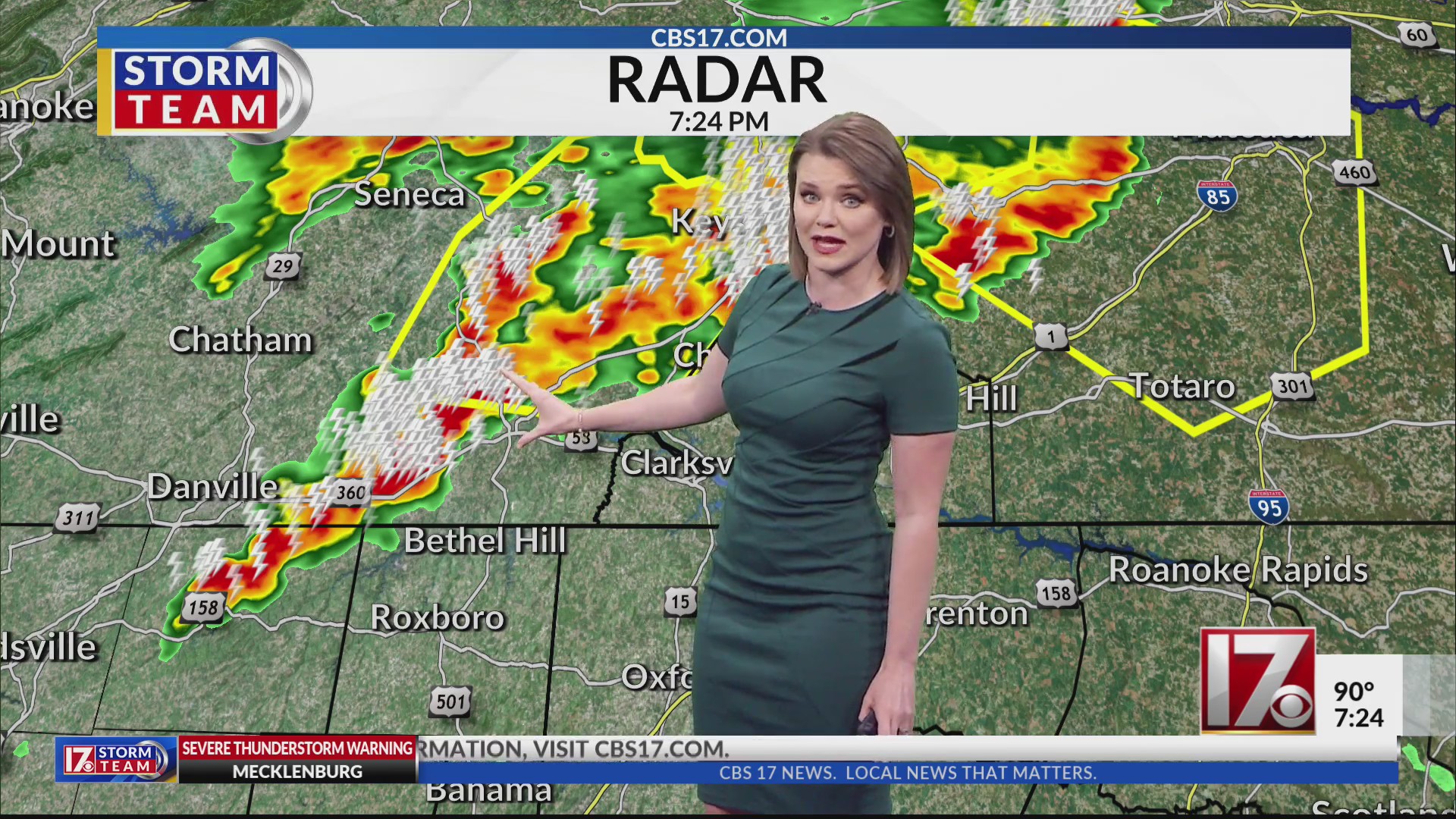 Severe thunderstorm warning issued in central NC counties – CBS17.com