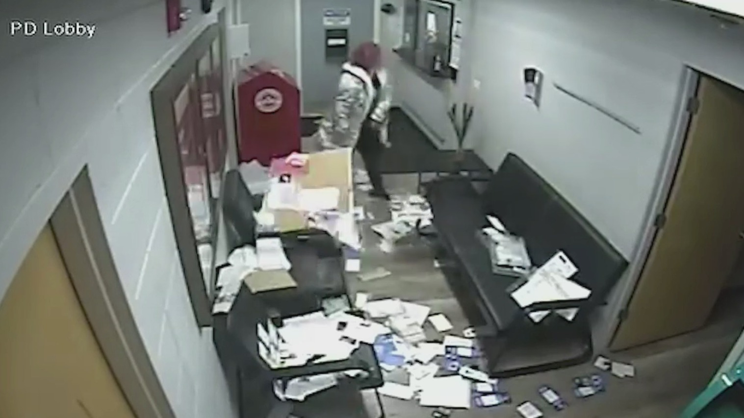 Island Lake Police Search For Woman Caught On Video Damaging Department