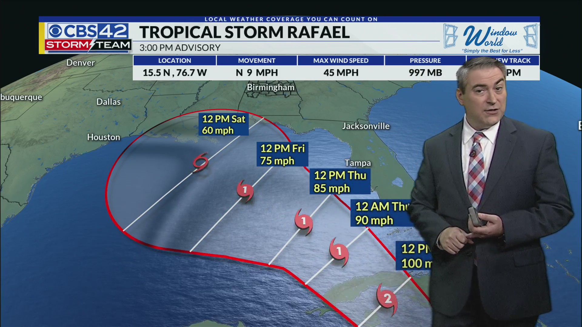 Tracking the Tropics Tropical Storm Rafael Update – CBS 42 News at 4 pm ...
