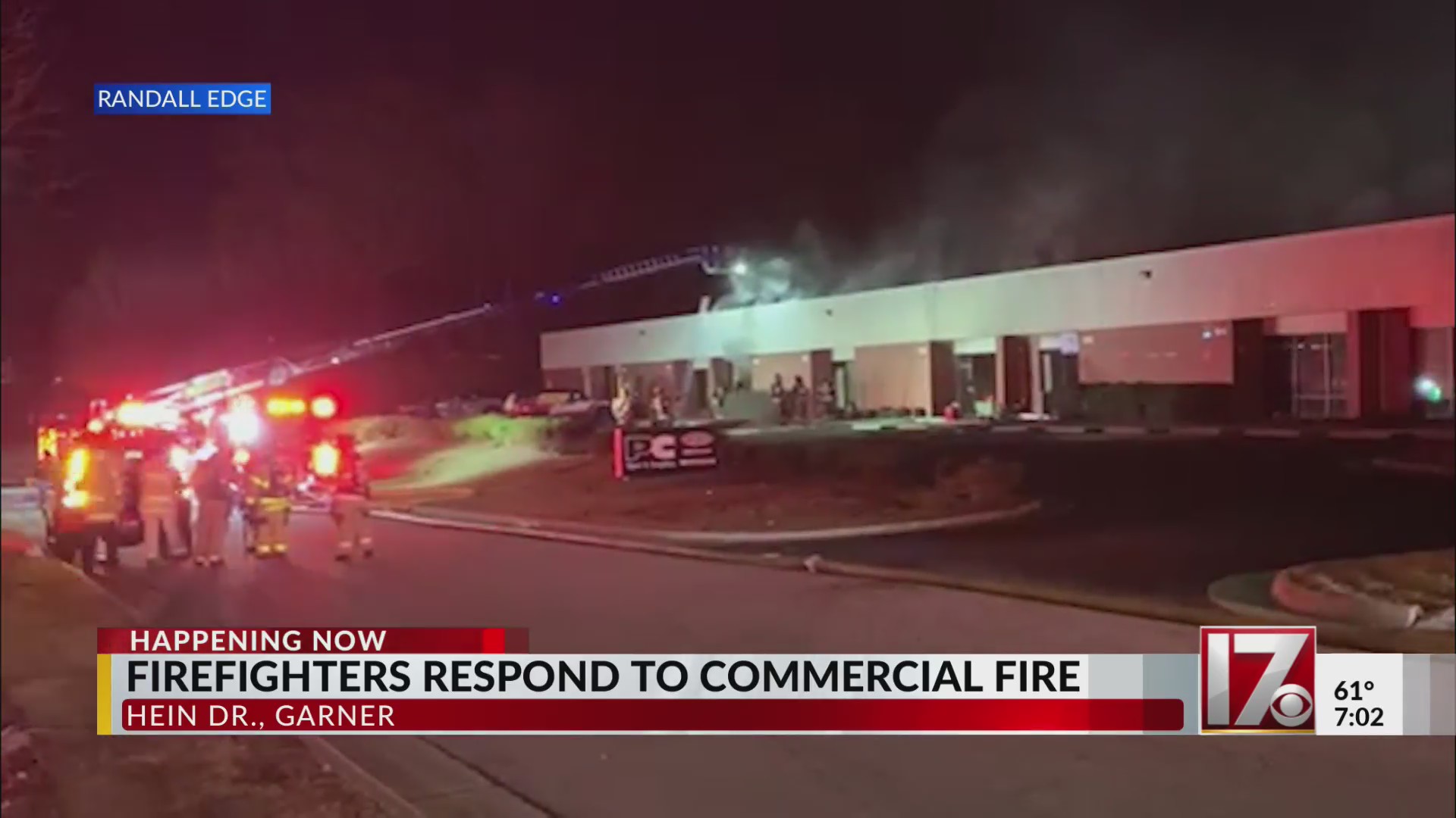 Fire crews battle blaze in building near Garner – CBS17.com