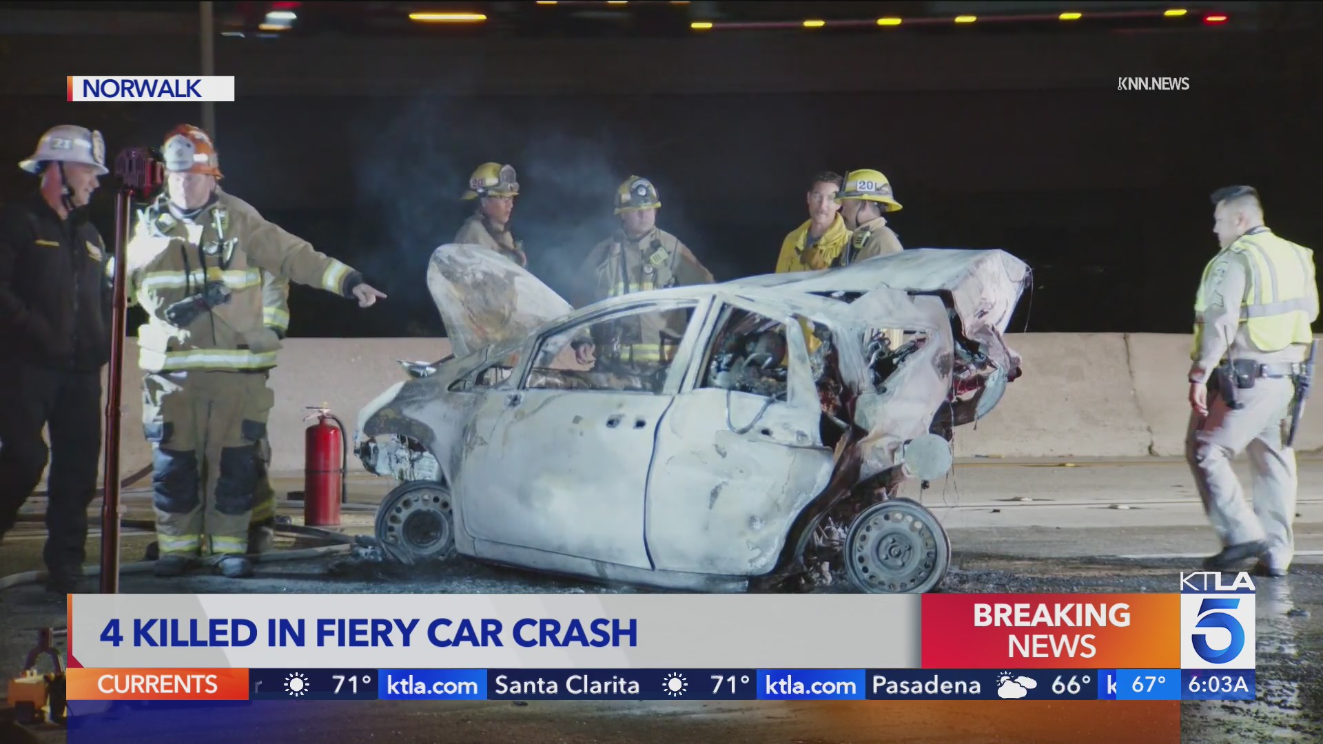 Quadruple fatal DUI crash shuts down 605 Freeway in Norwalk – KTLA