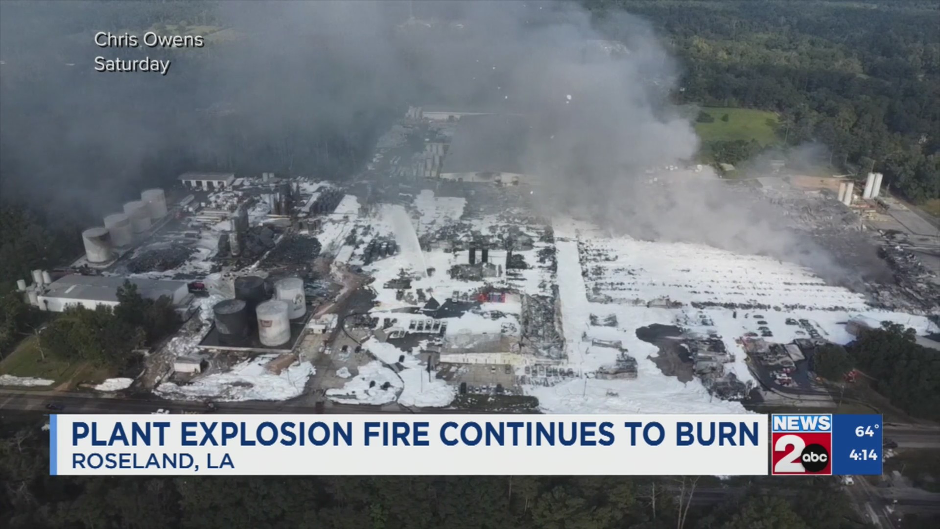 Plant explosion continues to burn in Louisiana – WKRN News 2