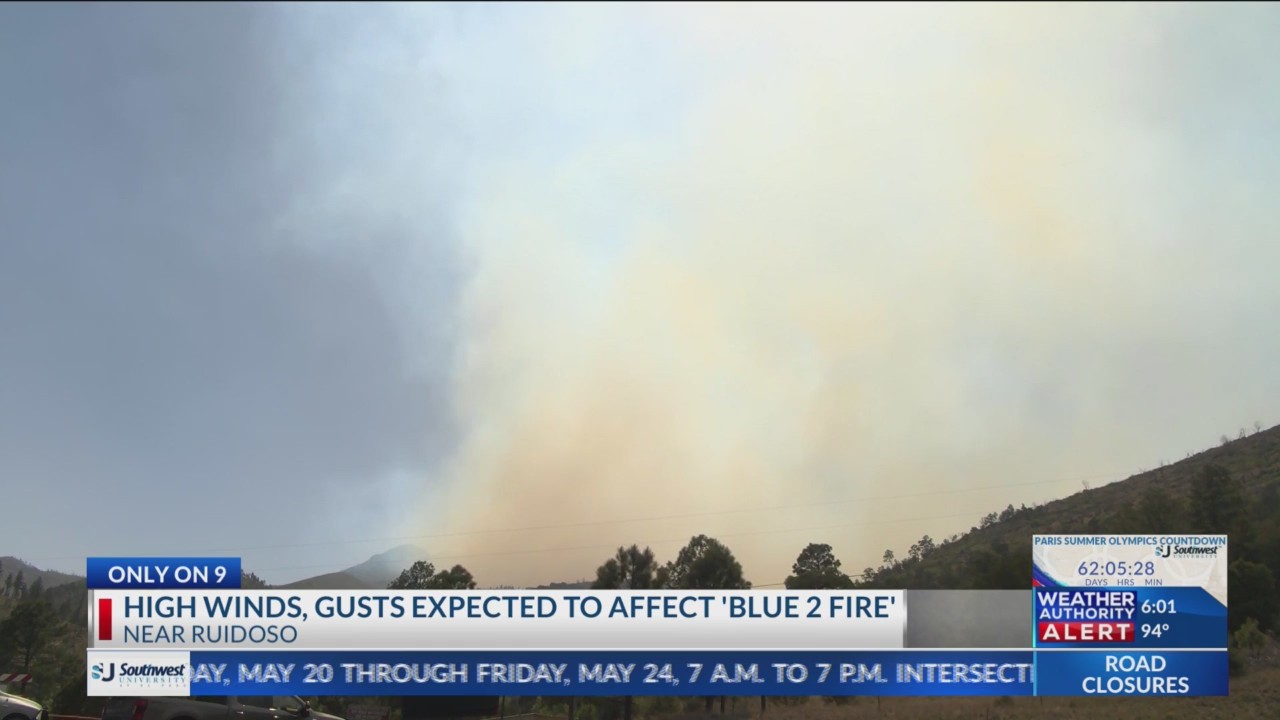 High winds, gusts expected to affect Blue 2 Fire near Ruidoso – KTSM 9 News