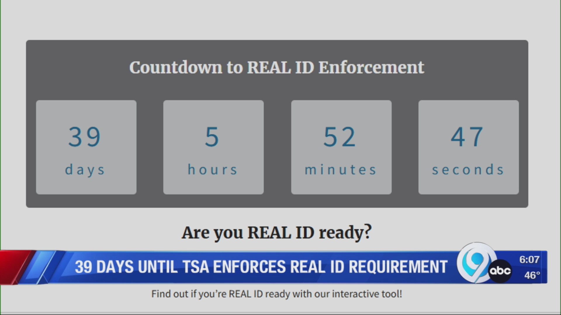39 days until TSA enforces Real ID requirement – WSYR