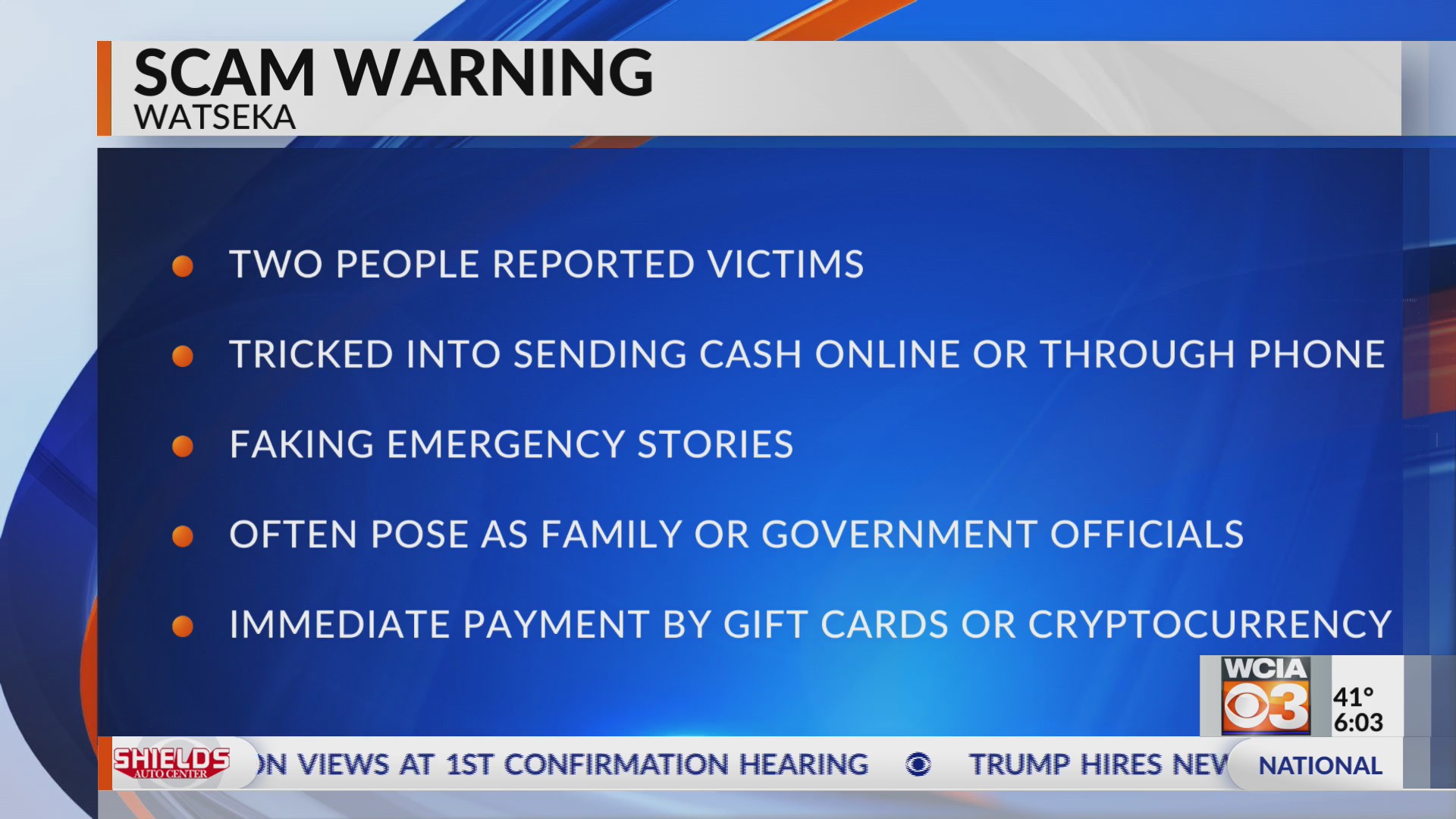 Watseka Police warning of money sending scam – WCIA.com