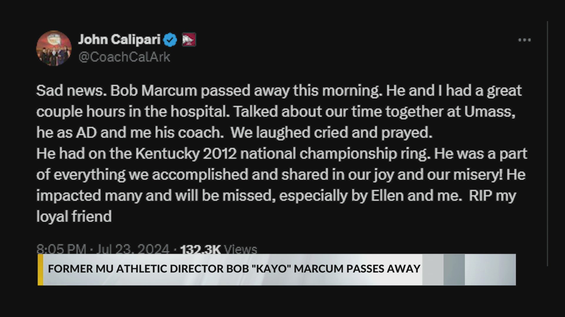 Former Marshall University Athletic Director Bob Marcum dead at 87 ...