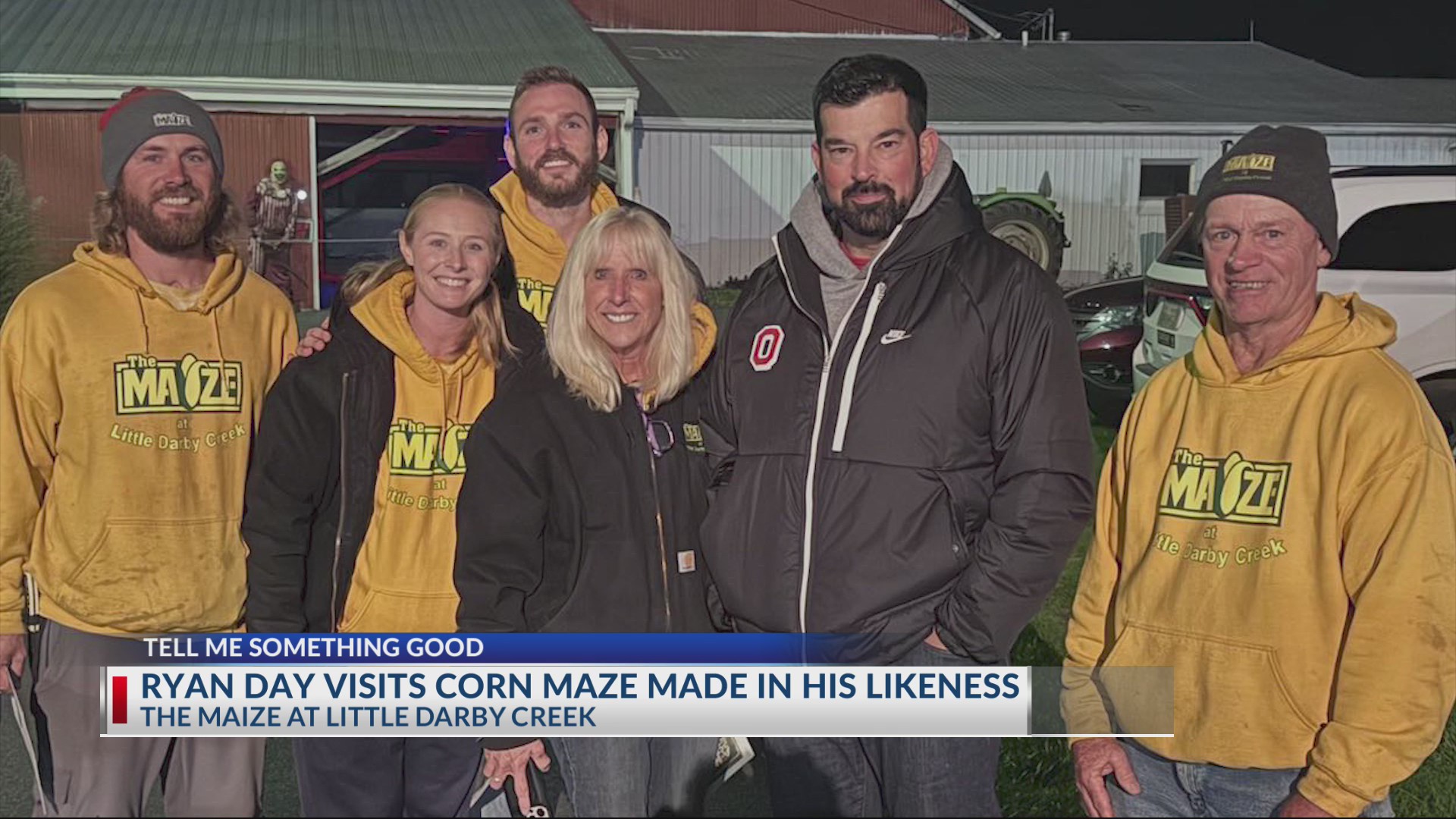 Ryan Day, family visit corn maze made in his likeness – NBC4 WCMH-TV