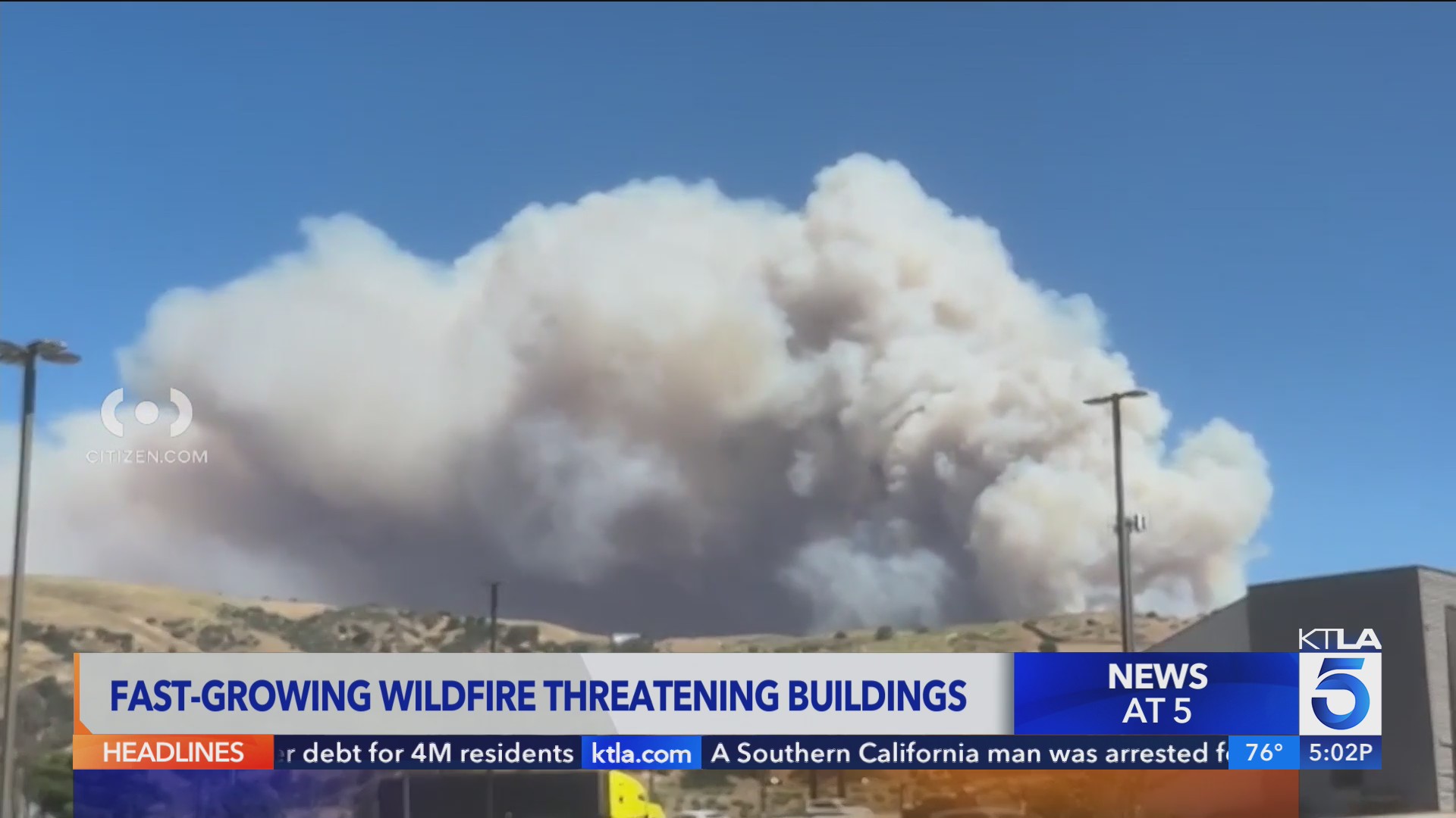 Fire near 5 Freeway in Gorman, threatens buildings, forces evacuations ...