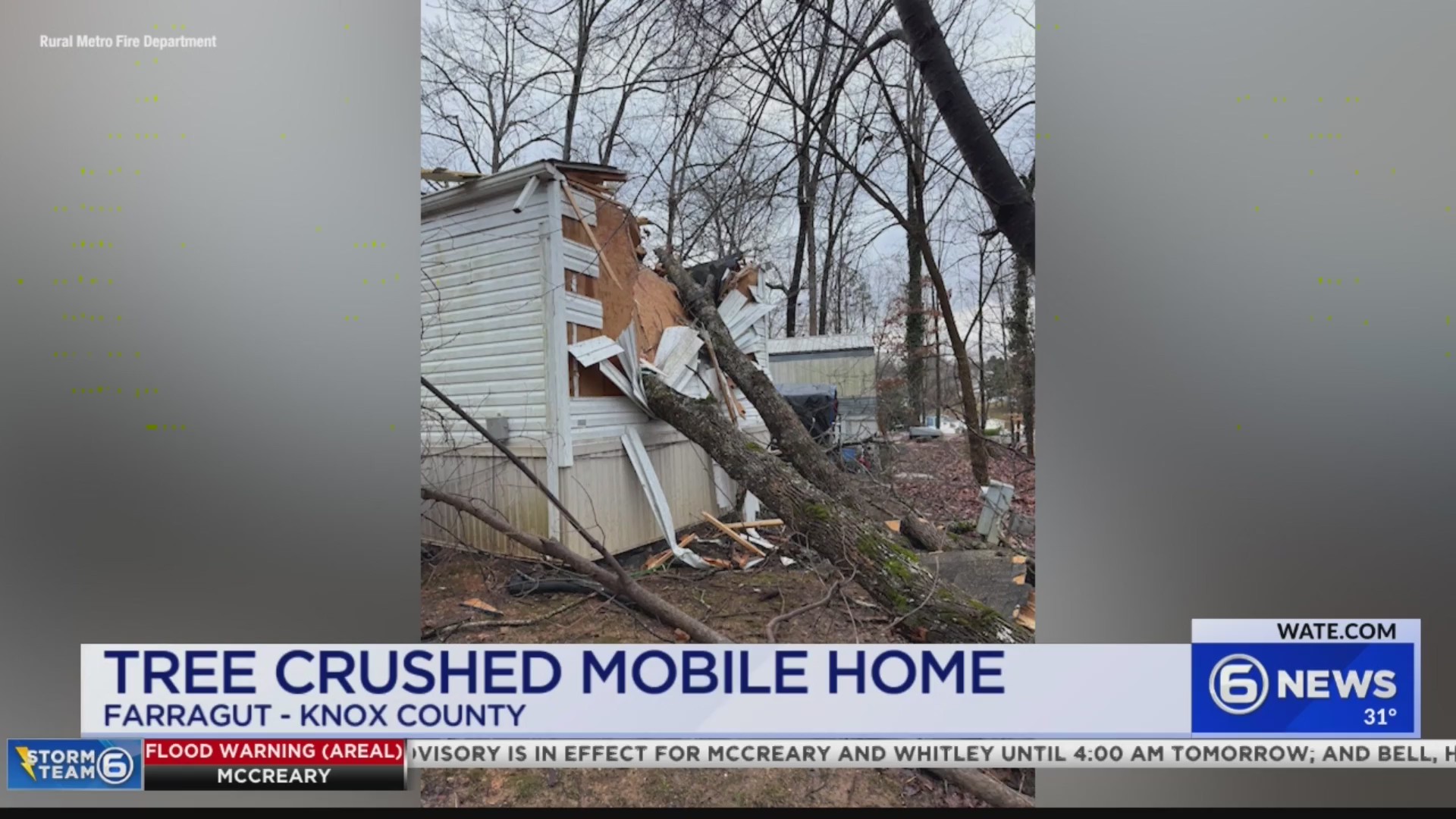 Severe weather strikes, toppling tree into a mobile home in Farragut ...