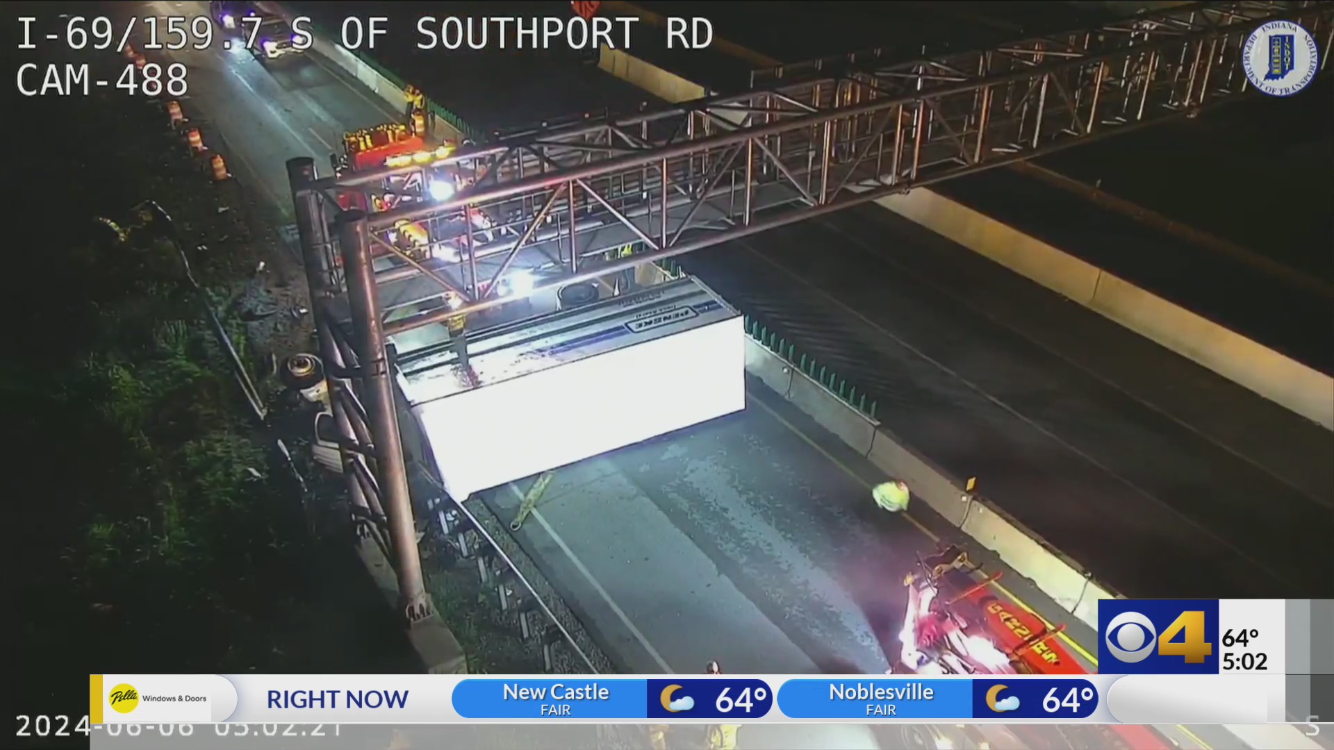 Overturned box truck closes I-69/SR 37 – Fox 59