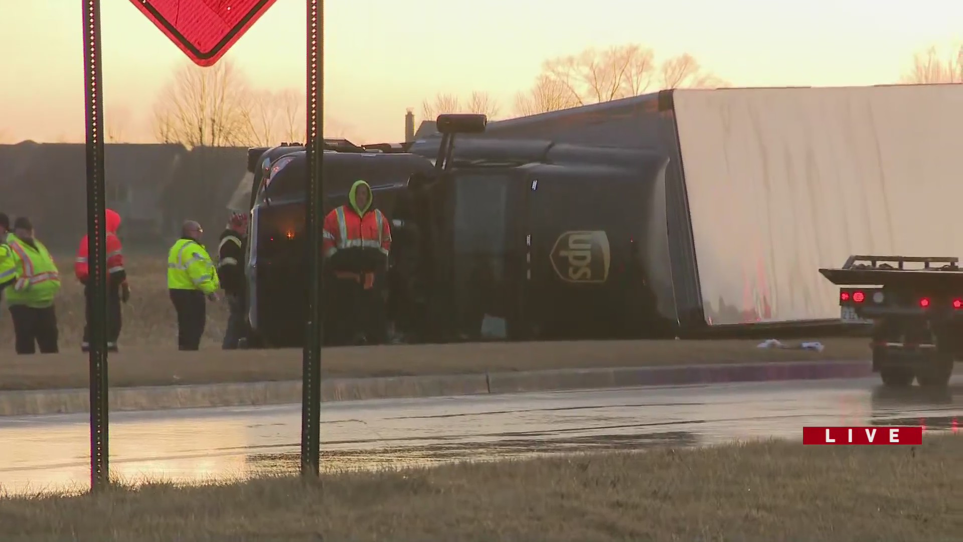 UPS tractor-trailer overturned by thunderstorm’s high winds — WGN ...