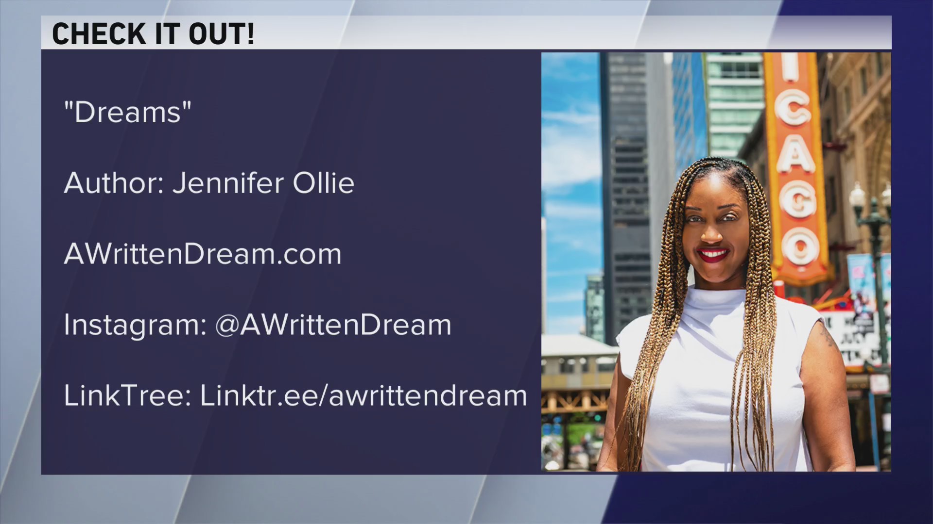 Poet Jennifer Ollie discuesses her book ‘Dreams’ – WGN-TV