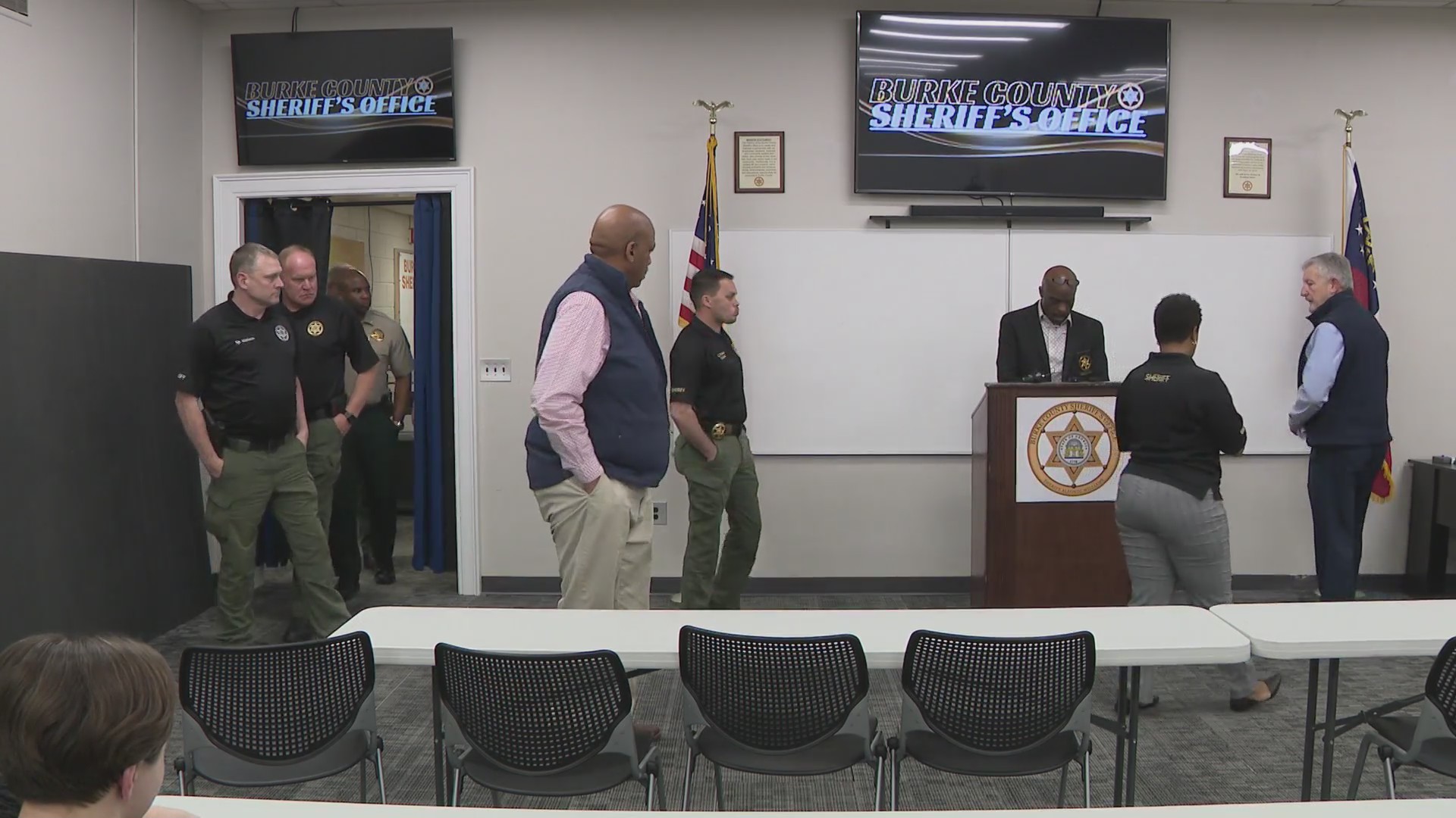 Burke County Sheriff’s Department holding a press conference with ...