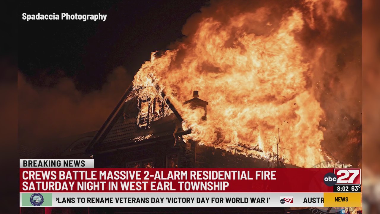 Crews battle massive house fire in Lancaster County – ABC27