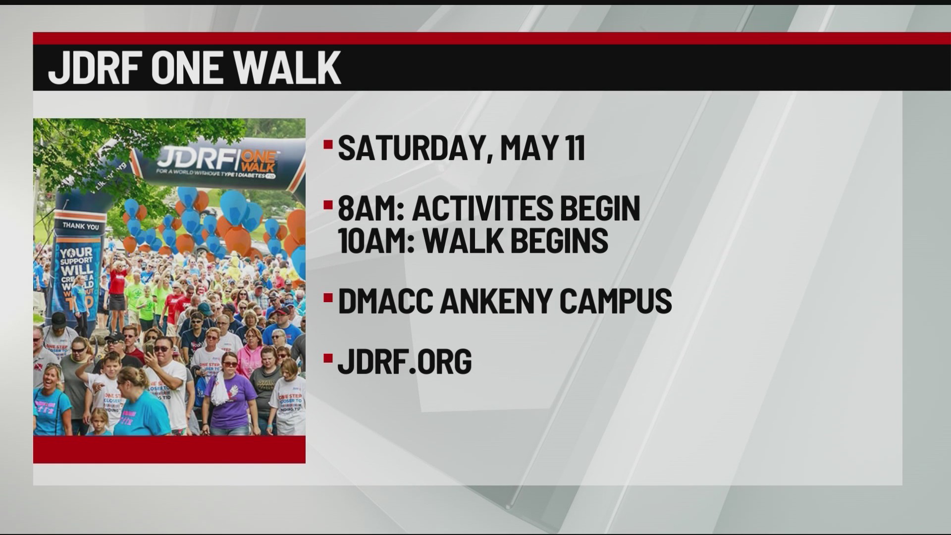 JDRF One Walk coming soon – who13.com