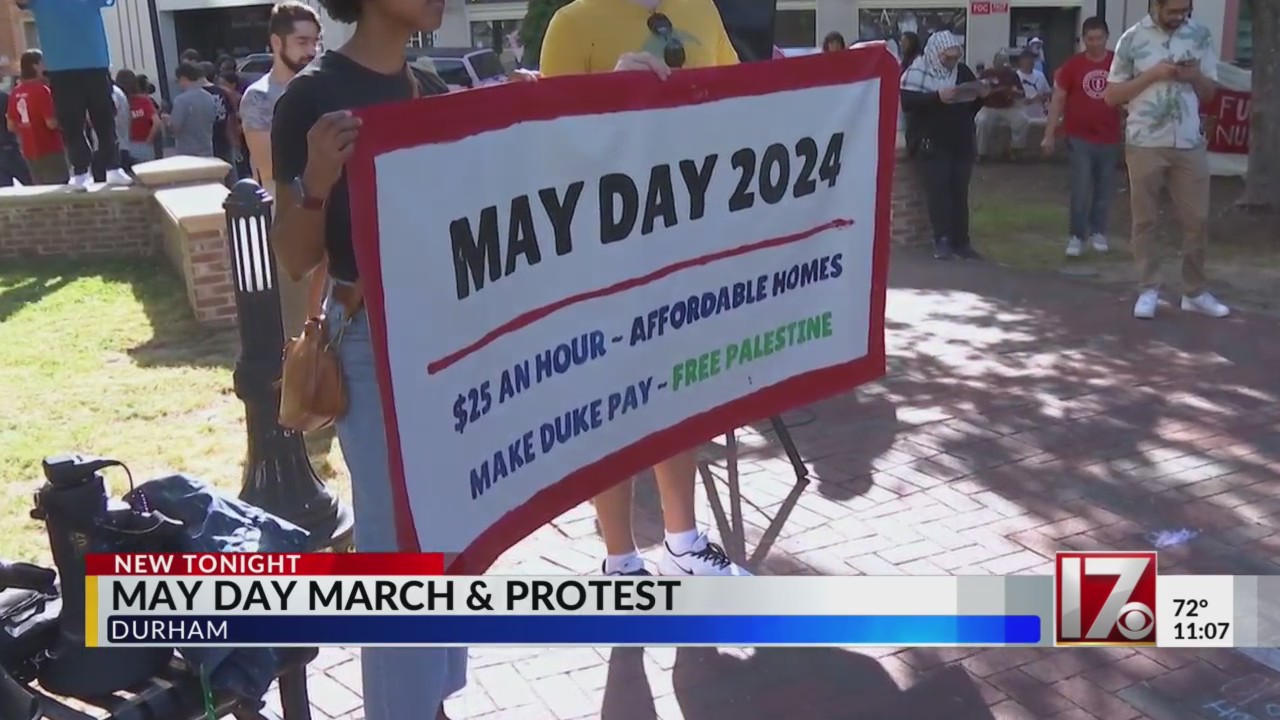 Durham workers march the streets on May Day to push for labor rights ...