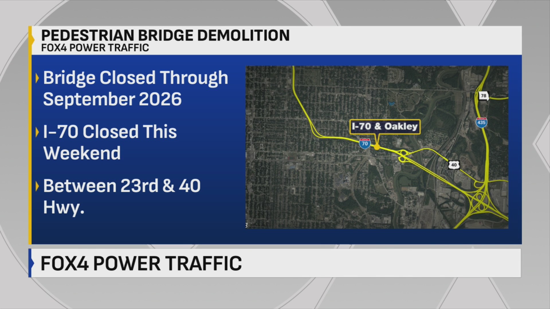 Pedestrian bridge over I-70 set to be demolished, replaced – FOX 4 ...